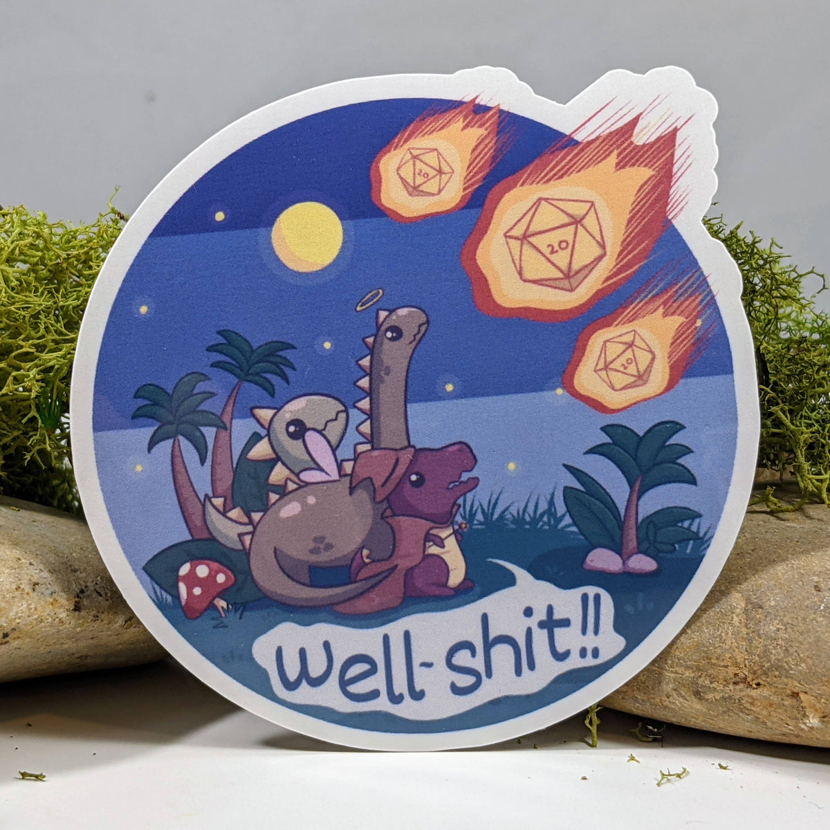Well Shit Round Meteor Tabletop Gaming Sticker - 2.5" – Opal Grove Games