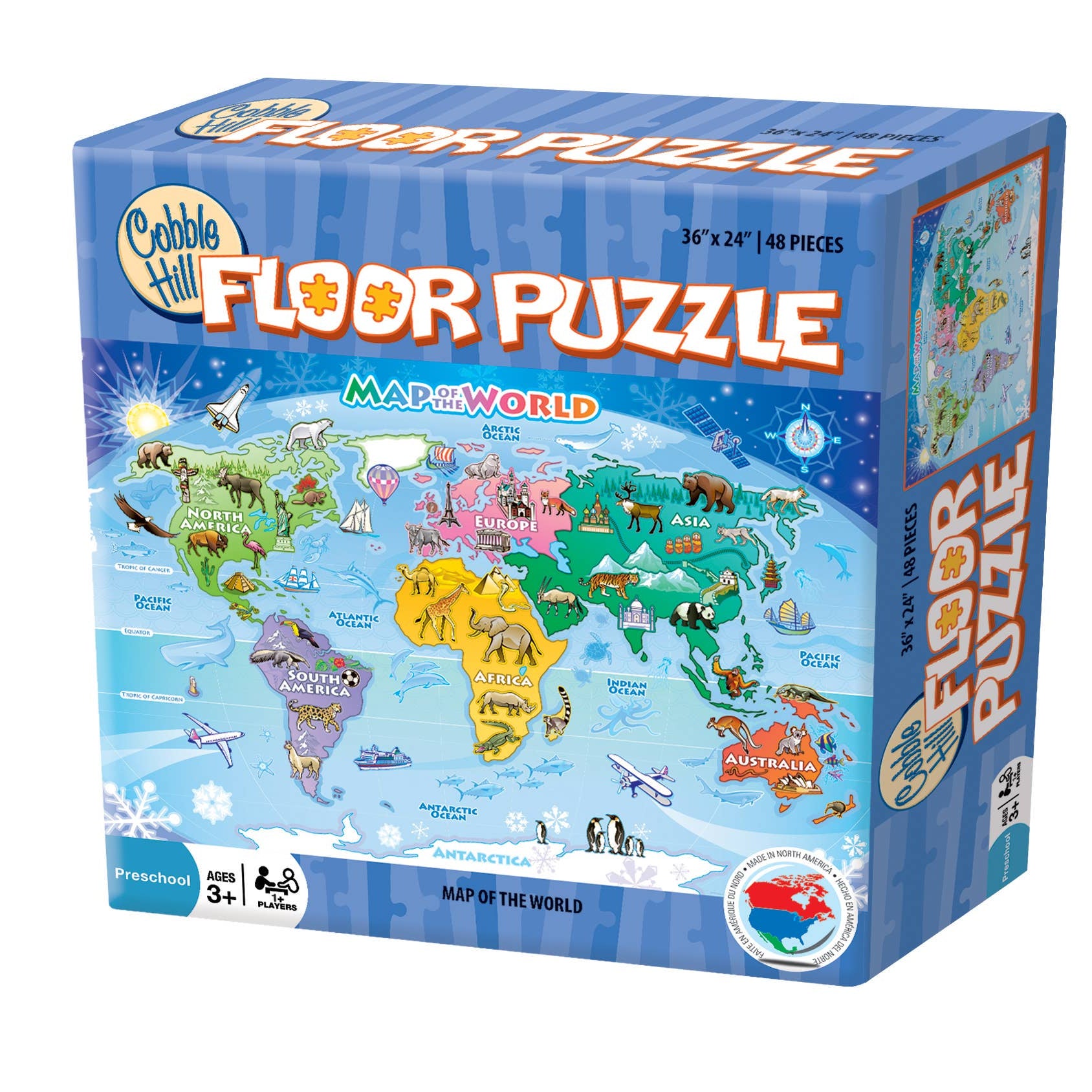 Map of the World 48-Piece Floor Puzzle – Opal Grove Games