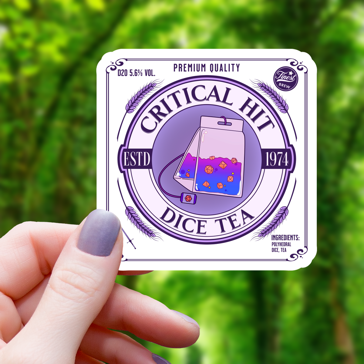 Critical Hit Dice Label Sticker – Opal Grove Games